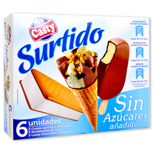 Comprar Surtido de helados sin azúcar añadido Casty paq. 6 u. en ...